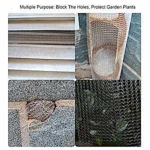 YAGJIA Wire Mesh for Mice Control, 5" x 33FT Stainless Steel Wool, Double Layer Rodent Mesh Barrier, Stainless Steel Mesh Hole Filler, Flexible Stretchy for Garden House and DIY