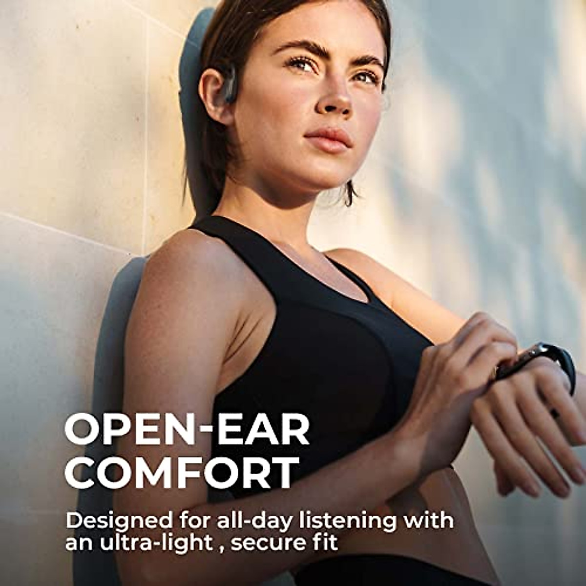 Bone Conduction Headphones, Swimming Headphones Built-in 16GB Memory, MP3 Sports Headphones Waterproof, Bluetooth Earbuds Built in Noise Cancellation Mic, Ultra Light Headphones for Swimming Running