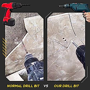 Meeyeet Efficient Universal Drilling Tool, Anti-Crack Tile Drilling Tool Set, Multifunctional Triangle Cross Alloy Drill Bit Set, Glass, Tile and Concrete Drill Bit (Set B)