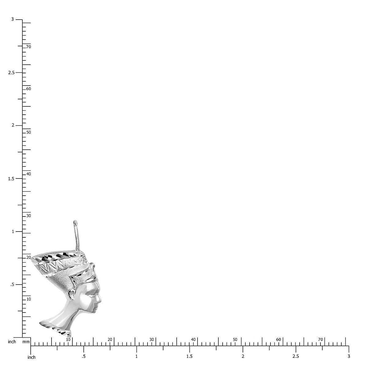 Honolulu Jewelry Company Sterling Silver Ancient Egyptian Queen Nefertiti Necklace Pendant with 18" Box Chain