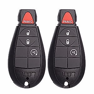 Key Fob Fobik Replacement Fits for Dodge Ram 1500 2013 2014 2015 2016 2017 2018 2019 2020 2021 2500 3500 4500 5500 2013-2018 Pickup Truck Keyless Entry Remote Start Control GQ4-53T 4B Set of 2