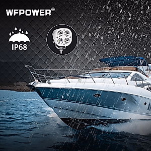 WFPOWER 3" Cube LED Pods, 2PCS Marine LED Lights Pontoon Boat Docking Light for Fishing Boat, Waterproof White Spot LED Cube Light Pods for Off Road Driving 12V 24V 4WD Pickup Truck Boat ATV UTV