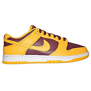 Nike mens Dunk Low shoe, Yellow/Bordeaux, 8
