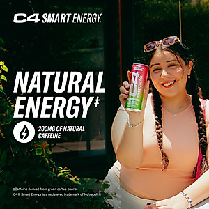 Cellucor C4 Smart Energy Drink - Sugar Free Performance Fuel & Nootropic Brain Booster, Coffee Substitute or Alternative | Black Cherry 12 Oz - 12 Pack