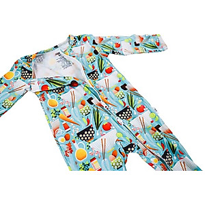 Jade&Kai Bamboo Footie Pajamas | Naptime n' Noodles | Soft and Stretchy | Gentle on Skin | Zipper Closure | Multiple Sizes (0-3mo)