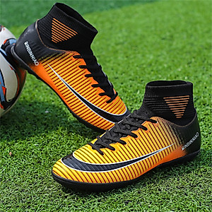 MDPCX Unisex Competitive Football Shoes Indoor and Outdoor Football Shoes Lawn Mundial Team Non-Slip Running Shoes Sports Lightweight Breathable Non-Slip Shock-Absorbing Shoes.