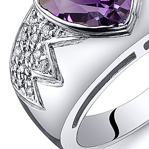 PEORA Amethyst Museum Ring Sterling Silver Trillion Cut 1.50 Carats Size 5
