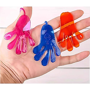 Tuko 20PCS Sticky Hands, Sticky Finger, Kids' Party Favor Sets， Fun Toys, Party Favors, Wacky Fun Stretchy Glitter Sticky Hands, Party Favors, Birthday Parties, Toys for Sensory Kids,20PCS