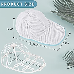 2 Pack Hat Washer for Washing Machine, Hat Washer for Baseball Caps with Mesh Bags, Hat Cleaner Frame Cage for Dishwasher, Anti Deformation Hat Rack Hat Holder Wash Protector (Blue-2pcs)
