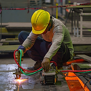 ABN Oxy Acetylene Hose, 50 Foot x 1/4 Inch - B Fitting Twin Cutting Torch Hose for Welding