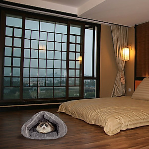 VeMee Cat Bed Cat Sleeping Bag Sleep Zone for Puppy Cat Rabbit Bed Small Animals Shearling Sleeping Bag (Grey)