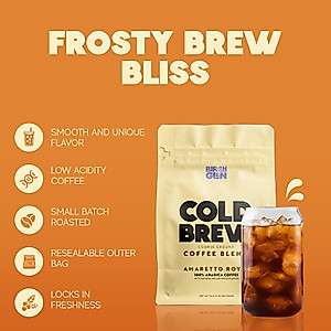Birch Glen Roasters Cold Brew Coffee | Flavored Coarse Ground Coffee | Medium Roast | Artisanal Roasting | 100% Arabica |1 LB Bag | S'mores