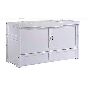 Fully Assembled Night and Day Cube Cabinet Murphy Chest Bed (Queen, White)