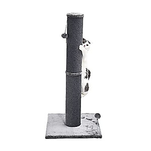 Cat Craft Bobcat Cat Plush Scratching Post with Integrated Cat Toy, Gray, Large (42")