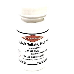 High Purity Cobalt Sulfate/Powder/Crystals/Heptahydrate / 99.9+% / ACS Reagent / 125 gm/USA Made/Same Day Ship