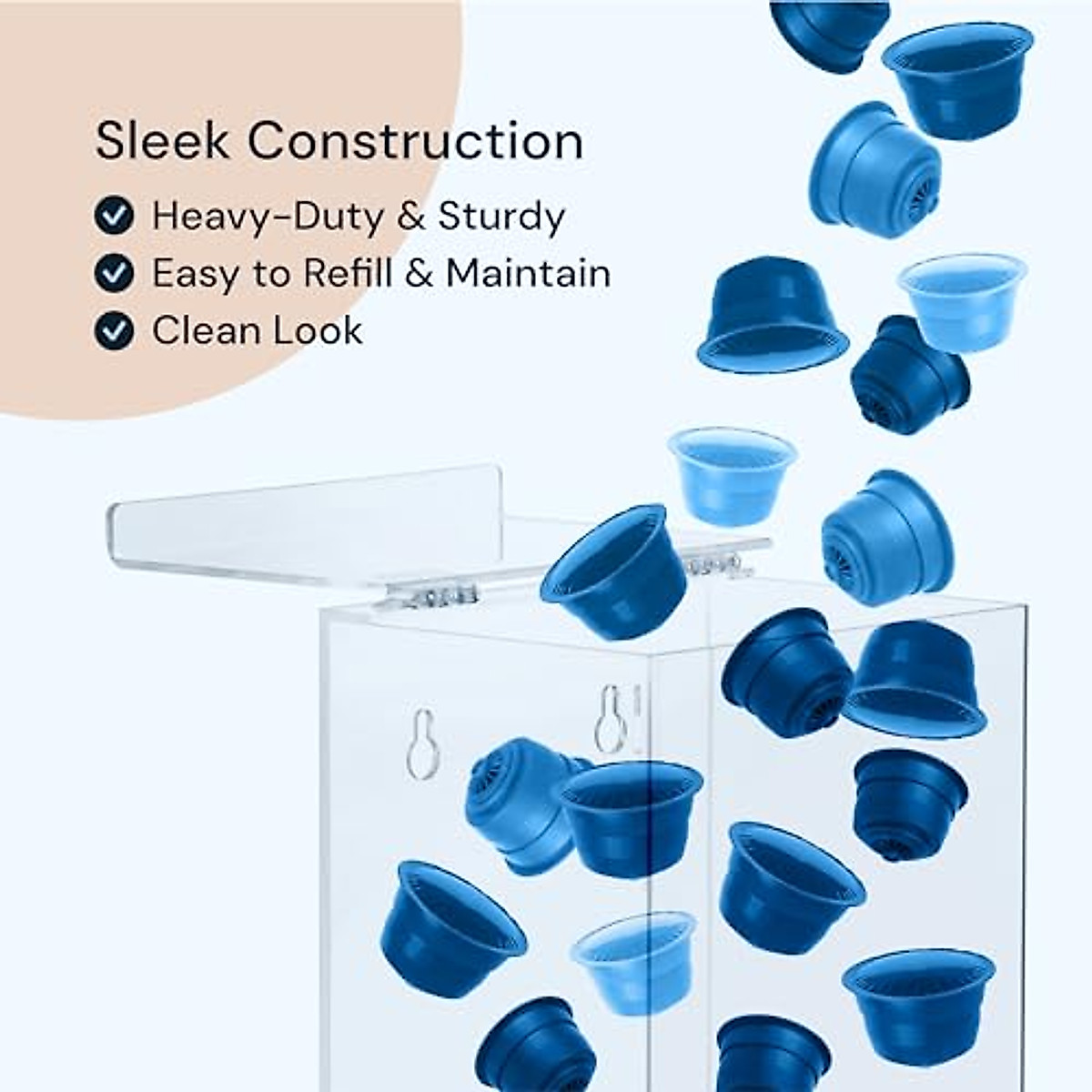 SimplyImagine Wall-Mounted Glove Dispenser for Emesis Bags, Hairnet, Face Mask, Laundry Pods, Safety Glasses, Earplugs- Acrylic Medical Shoe Covers, Safety Goggles, Toys, Hair Accessories, Beard Nets