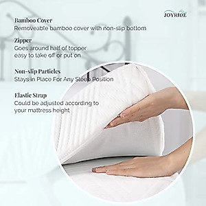 Mattress Topper, 2 Inch Cooling Twin Size Gel Mattress Topper Gel Memory Foam, Ventilation Holes, Bed Topper with Removable Bamboo Rayon Cover