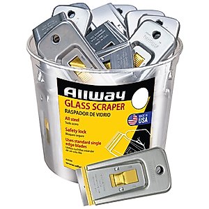 ALLWAY GS50 Safety Glass Scrapers, 50 Pack