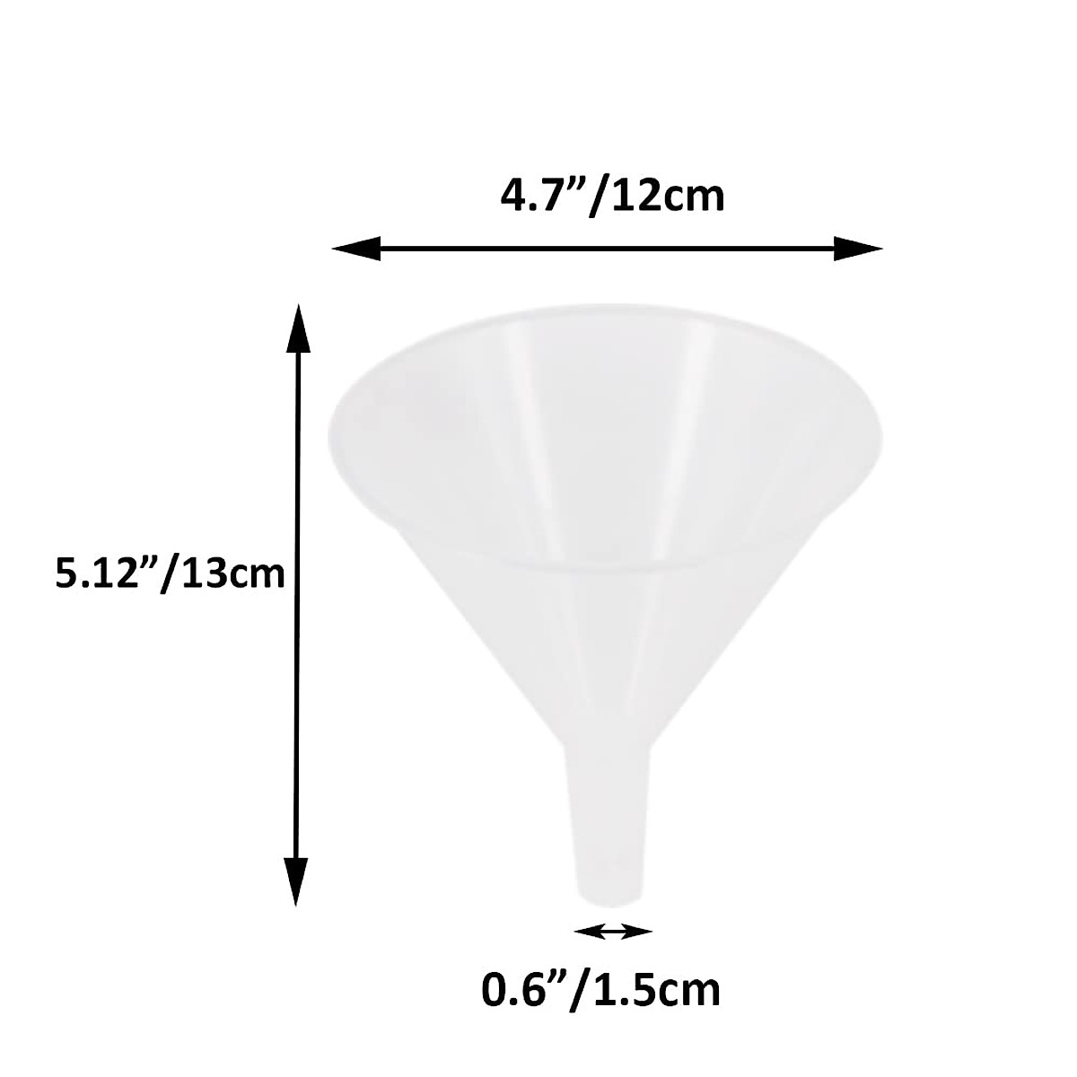 8 Pack Multi-Purpose Plastic Funnels with Long Reaching Spout (4.7”) for Water Bottle, Easy and Smooth Content Transfer by ZMYBCPACK