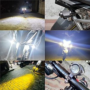 Miluqike Motorcycle Auxiliary Lights 2PCS LED Spot Driving Spot Lights Pure White 6000K Compatible with Motorcycle Off-Road Truck SUV ATV Boat E-Bike Tractor