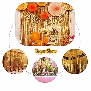SquarePie Sequin Backdrop Not See Through Thick Stain Background for Photography Glitter Curtain Party 6FT x 8FT Gold