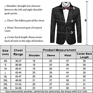 COOFANDY Mens Floral Tuxedo Jacket Paisley Shawl Lapel Suit Blazer Jacket for Dinner,Prom,Wedding Wine Red