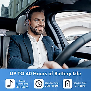 MAIRDI Bluetooth Headset with Microphone for PC, in-Built with Bluetooth Adapter for Computer, Truck Driver Wireless Headset for Work Office CallCenter Telephone Microsoft Teams Skype Conference