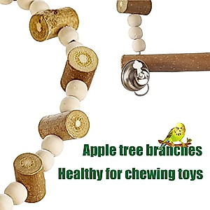 Luonfels Bird Swing Perches Ladder Perch for Parakeet Budgies Parrot Cockatiels Conure Lovebirds 4 Pack