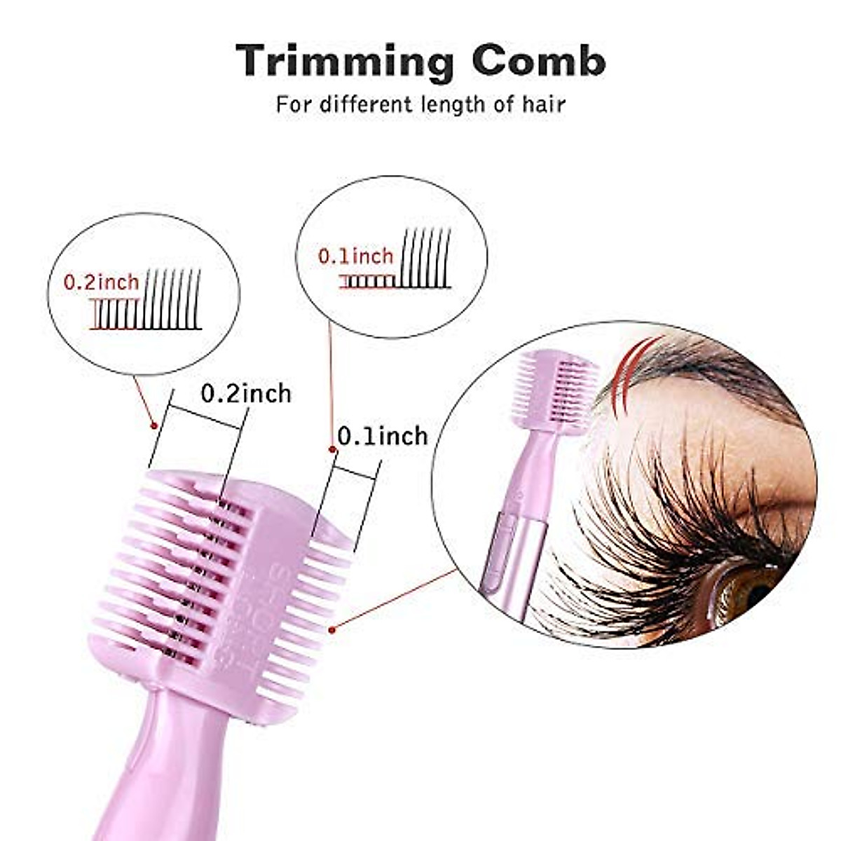 Eyebrow Trimmer for Women,Precision Eyebrow Razor Electric Facial Hair Remover for Women,Painless Nose Lips and Eyebrow Electric Epilator with Comb and Cleaning Brush