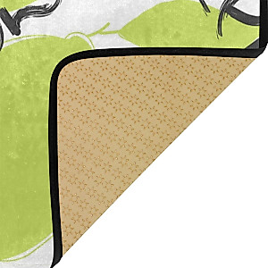 Kitchen Rugs Green Lime and Lemon Design Non-Slip Soft Kitchen Mats Bath Rug Runner Doormats Carpet for Home Decor, 39" X 20"