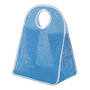 MINISO Multi-Purpose Storage Bag with Netting, Canvas Storage Basket with Stylish Design (Blue)