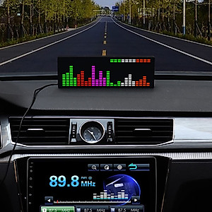 Led Music Spectrum Display,Voice-Activated Pickup Music Rhythm Lights,1624RGB Pickup With 12 Display Modes, 7 Color Modes, Creative Colorful LED Ambient Light black Spectrum voice + wire control