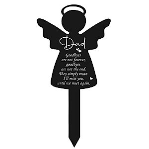 Memorial Grave Markers Memorial Angel Stake Sympathy Grave Plaque Stake Cemetery Garden Stake Memorial Acrylic Grave Stake Waterproof Garden Grave Decorations for Cemetery Outdoors Yard Remembrance