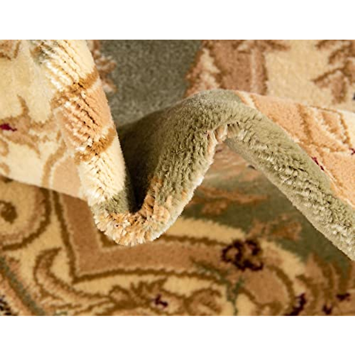 Unique Loom Versailles Collection Traditional Classic Floral Motif Area Rug (5' 0 x 5' 0 Octagon, Green/Ivory)