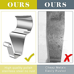 JUGEFORNI Vinyl Siding Hooks (20 Pack), Heavy Duty Stainless Steel No-Hole Needed Vinyl Siding Clips for Hanging for Hanging Wreaths, String Lights Outdoor, Christmas Decorations.