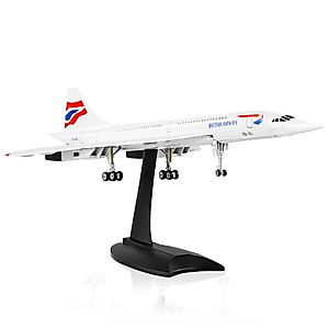 Lose Fun Park 1:200 Scale British Airways Concorde Model Airplane G-BOAG Alloy Diecast Airplane Model Plane Kits for Adults Collection and Gift