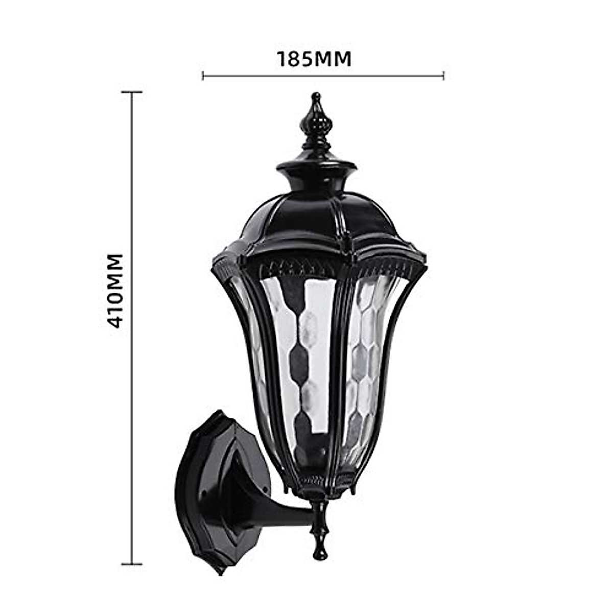 LED Wall Lamp, Transparent Glass Lampshade Street Light, Home Courtyard Waterproof Wall Light, for Aisle Garden Villa Outdoor, Pack of 2