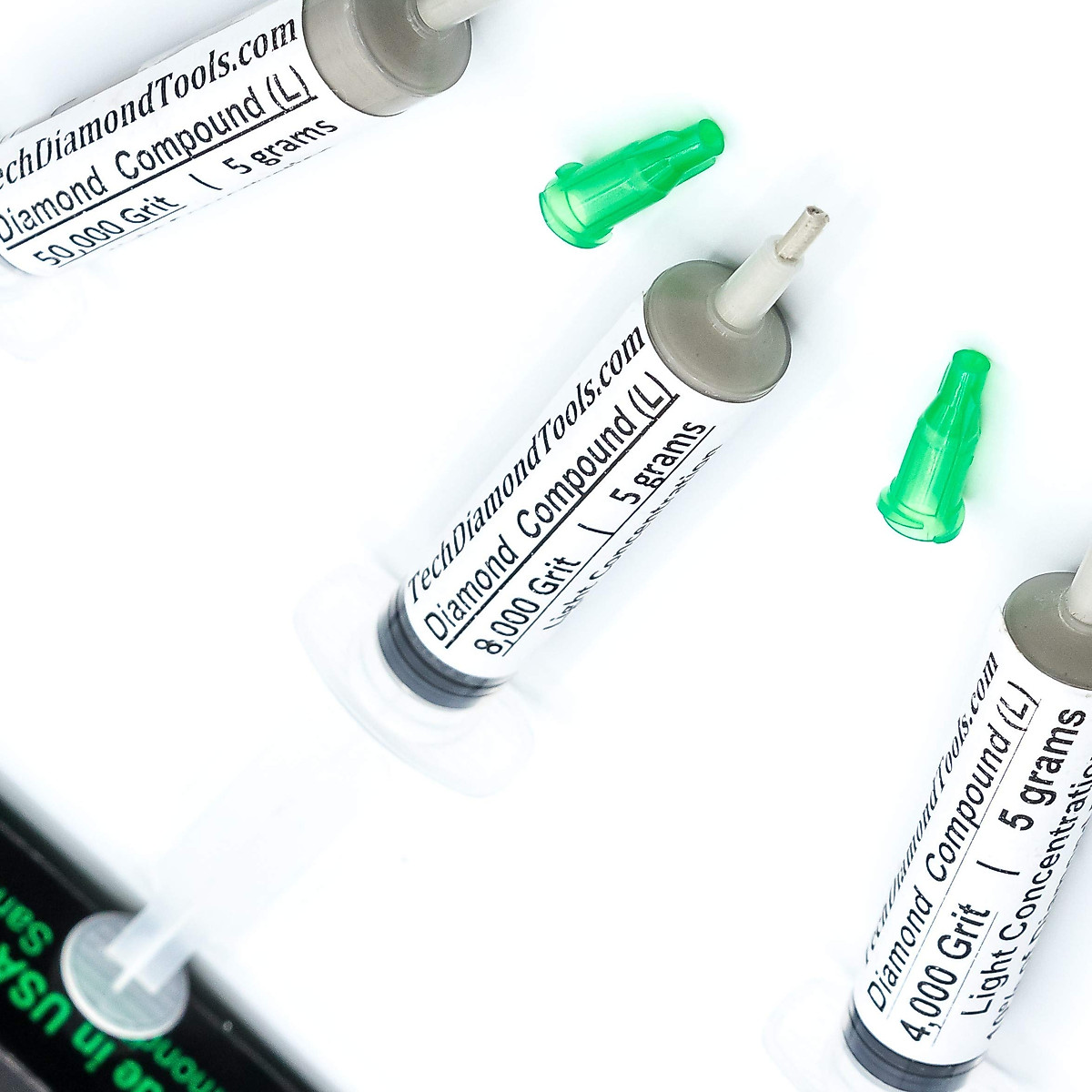 TechDiamondTools Kit of 3 Diamond Polishing Compound Polishing Paste USA Made 4000 8000 50000 Grit for Marble Glass Metal Rock Jewelry Resin Silver Gemstone with 10% of Diamond Powder