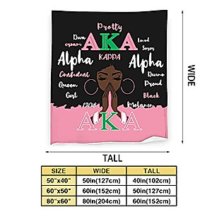 University Sorority Paraphernalia Gifts for Women Pretty Girls Pink and Green Ivy Leaf Super Soft Throw Flannel Blanket Gifts for Sisters,Colleague, Daughter,Friends and Bestie,50"x60"