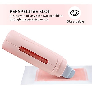 Roll On Wax Warmer Kit,Beth lee Hair Removal Portable Wax Roller Heater Machine Soft Wax Melter Set for Women and Men Home Waxing Salon Pink