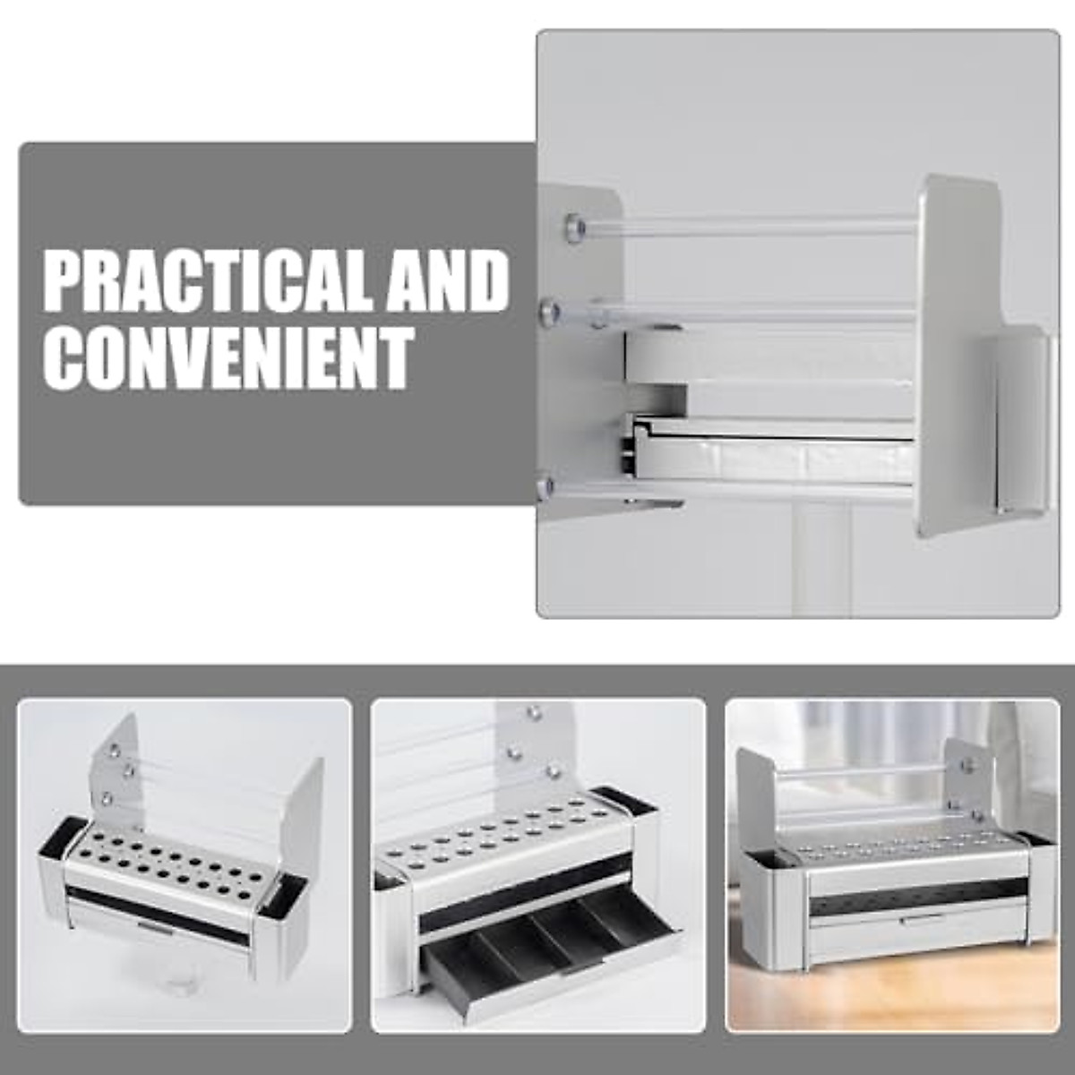 IWOWHERO Pe Tool Pvc Hand Tool Holder Screwdriver Tool Organizer Rack Tool Storage Holder or Silver