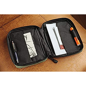 Compass Bible Cover, Zippered, with Handle, Nylon, Green, Medium