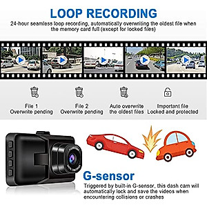 Supad Dash Cam,Dash Camera for Car,3 Inch LCD Screen,720P Full HD Car Dashboard Recorder,120° Wide Angle Dashcam,Night Vision,WDR, Motion Detection, Parking Mode