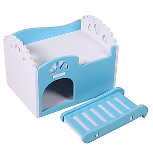 Pet Hamster Rat Guinea Pig Small Animal Castle Sleeping House Nest Exercise Toy 2 Layers with Stair Design Pink