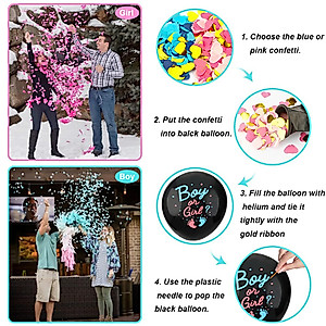 Gender Reveal Balloon Gender Reveal Ideas Baby Boy or Girl Balloon Black 36 Inch Gender Reveal Confetti Balloon Kit with Blue Pink Confetti for Baby Reveal Ideas Party Supplies Baby Shower Decorations