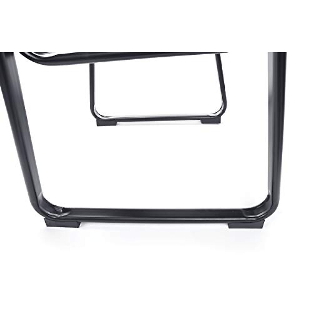 OFM ESS-9015 Bonded Leather Executive Side Chair with Sled Base, Black, Black