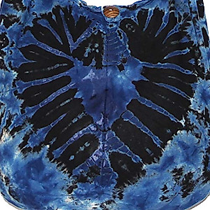 TIE DYE Bohemian Hipster Hobo Boho Hippie Crossbody Bag Purse Black Tone 39" (BlueBlackHeart)