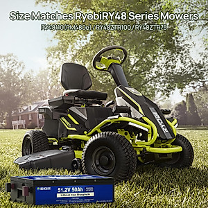 DC HOUSE 48V 50Ah LiFePO4 Golf Cart Battery, Built-in 100A BMS-2C,Suitable for Both Club car, Yamaha Golf carts, Lithium Battery Perfectly for Ryobi Mowers, Trolling Motor, Off-Grid Solar System