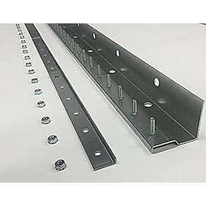 Strivide - Strip Curtain Door Hardware - Commercial Industrial Strength Universal Jamb or Wall Mount Strip Door Hanger, 14 ga Galvanized Steel Plastic Strip Door Hanger - 8 Foot (Two 4 Foot Sections)