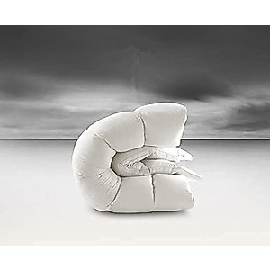 ROSE FEATHER Goose Down Feather Bed Mattress Topper,Down Matress Topper Cover with Straps,Plush Soft Fluffy Baffled Pillowtop Mattress Pad Feather Topper RV King-All Season(Size:72x80inchs)